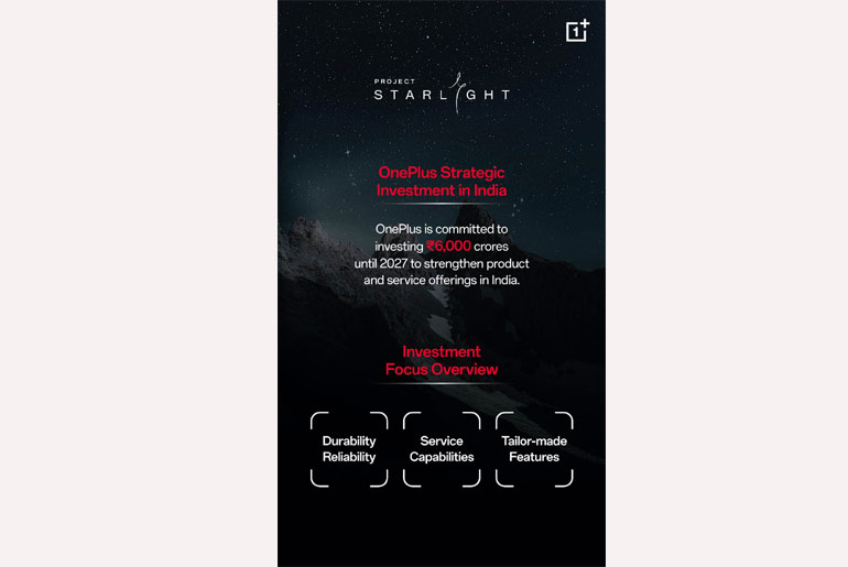 OnePlus Announces Project Starlight a ₹2,000 Crores Annual Investment